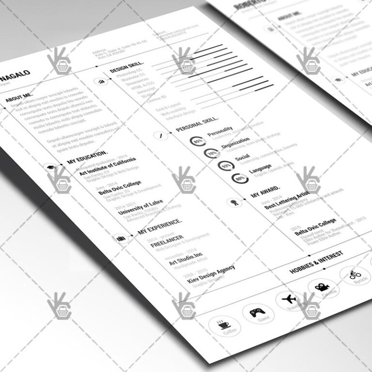 White Clean Resume - Free PSD Template