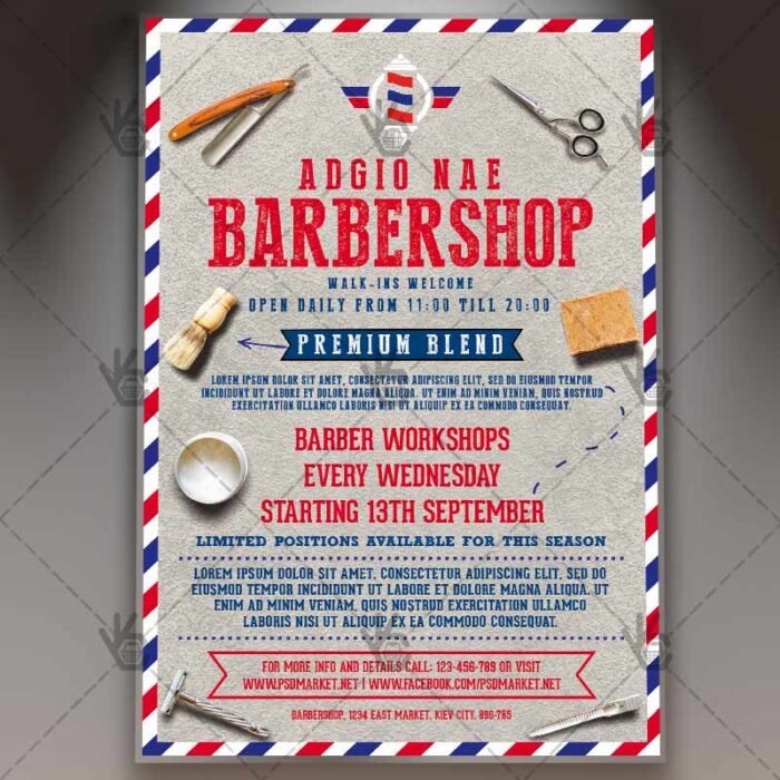 Barber Shop Party Flyer - PSD Template | PSDmarketAfrican Flyer