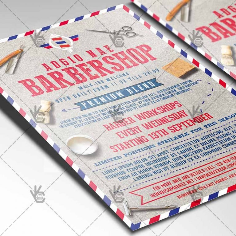 Barber Shop Party Flyer - PSD Template | PSDmarketAfrican Flyer