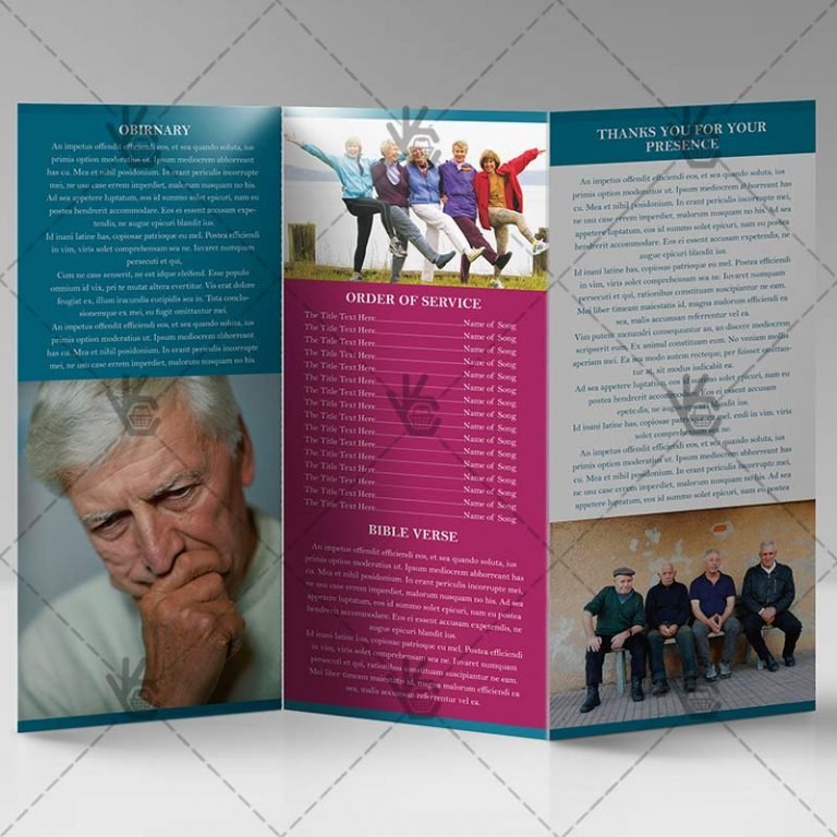 Funeral Program - Premium Tri-Fold Brochure PSD Template