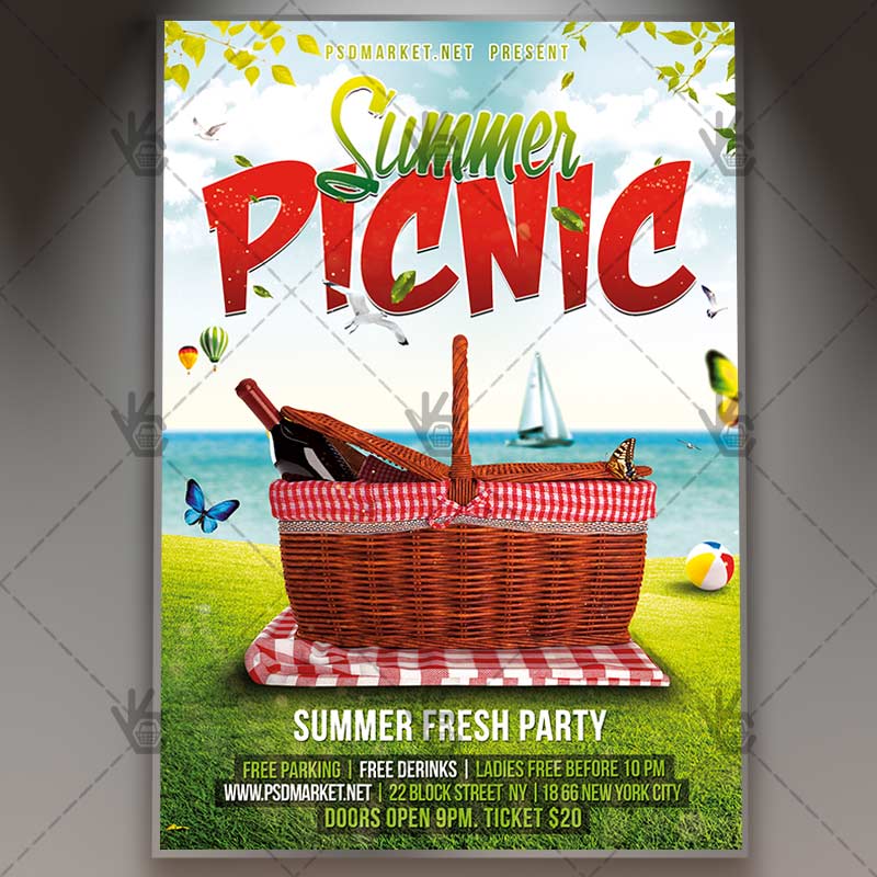 Summer Picnic Premium Flyer PSD Template PSDmarket