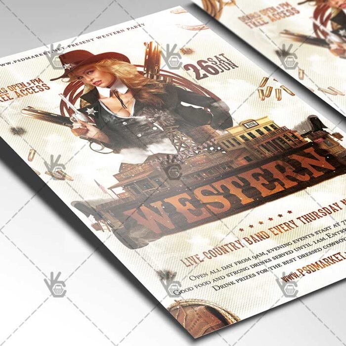 Download Bull Rider Flyer - PSD Template | PSDmarket