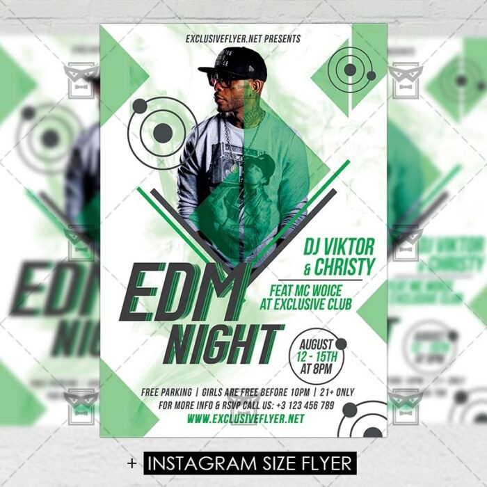 EDM Night - Premium A5 Flyer Template - PSDmarket