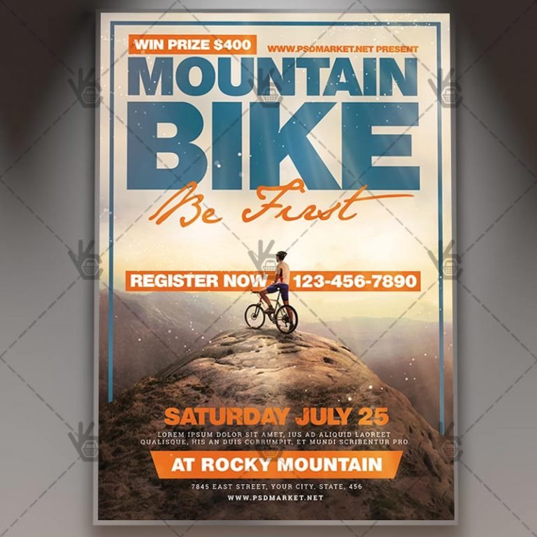 Five Boro Bike Tour Flyer - Sport PSD Template | PSDmarket