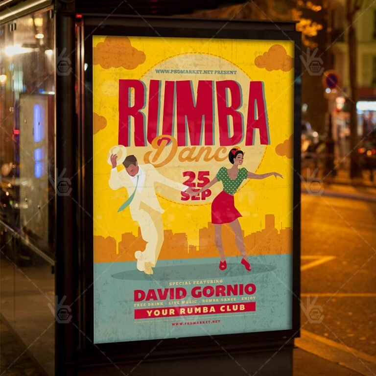 Retro Rumba Dance - Premium Flyer PSD Template | PSDmarket