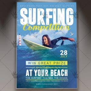 Download Surfing Flyer - PSD Template | PSDmarket