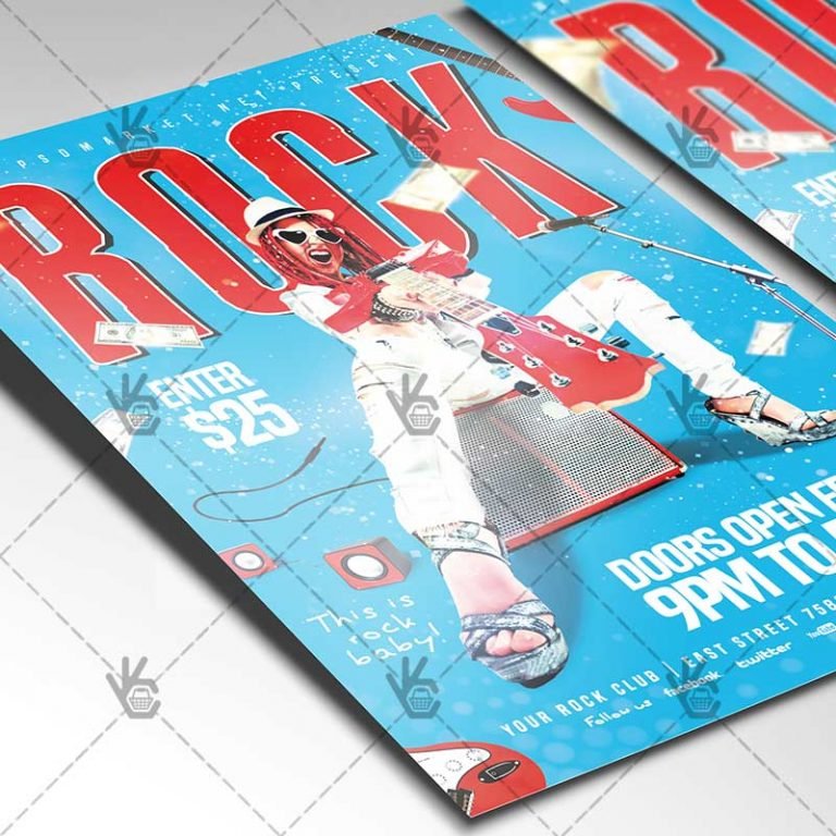 Rock-n-Roll Day Flyer - Rock PSD Template | PSDmarket
