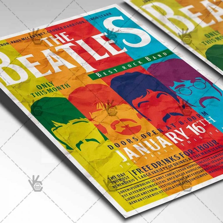 Download Beatles Event Flyer - PSD Template | PSDmarket