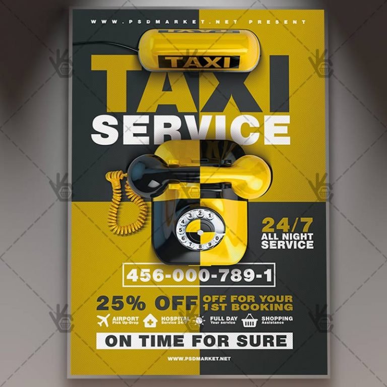 Taxi Cab Service - Business Flyer PSD Template | PSDmarket