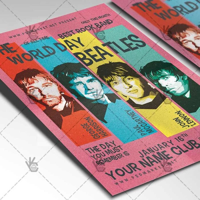 Download Beatles PSD Template Flyer | PSDmarket