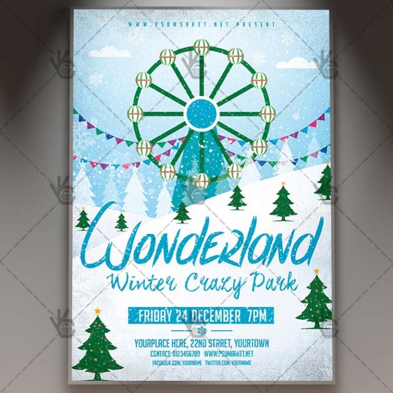Winter Wonderland Show - Seasonal Flyer PSD Template | PSDmarket