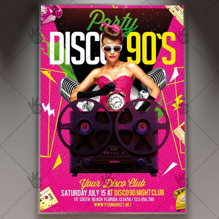 Download Retro 80s 90s Flyer Flyer - PSD Template | PSDmarket