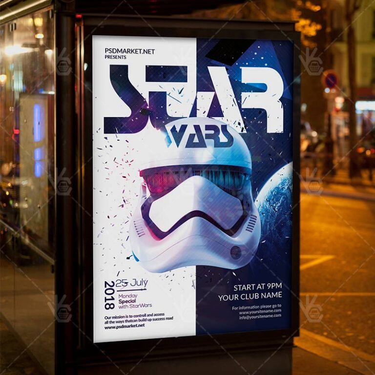 Star Wars - Club Flyer PSD Template - PSDmarket
