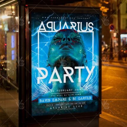 Aquarius Party - Club Flyer PSD Template - PSDmarket