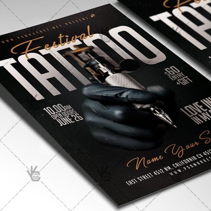 Download Tattoo Studio PSD Template Flyer | PSDmarket