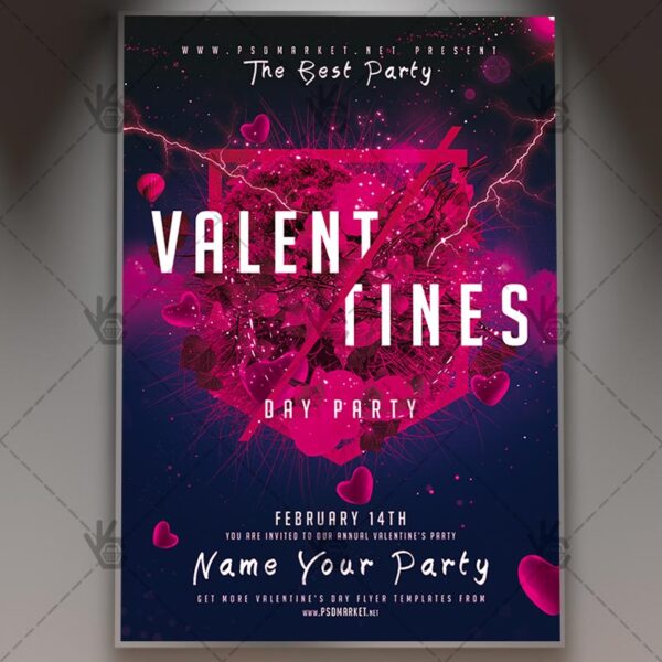 Valentines Day Event Club Flyer PSD Template PSDmarket