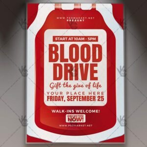Blood Drive Flyer - Community PSD Template - PSDmarket