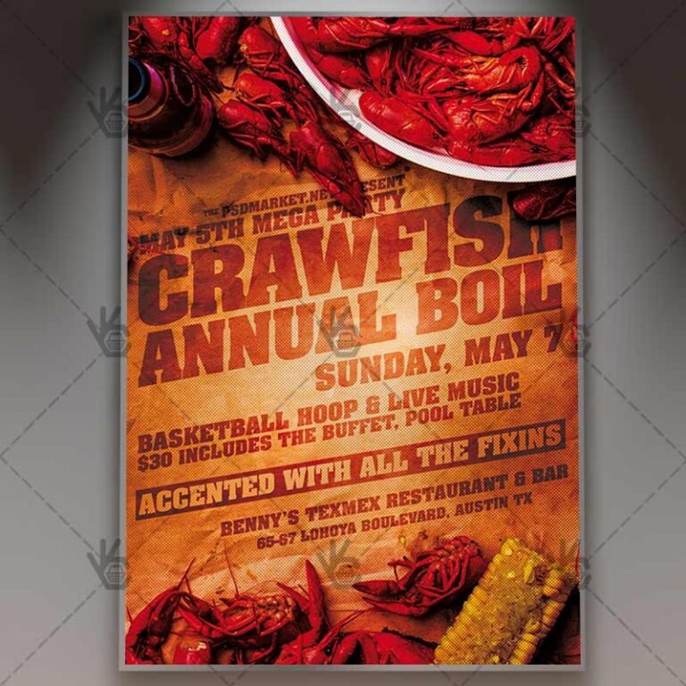 Crawfish Boil Flyer - Business PSD Template - PSDmarket