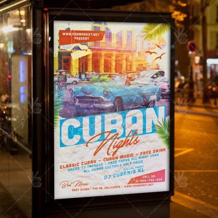Cuban Nights Flyer - Club Flyer PSD Template - PSDmarket