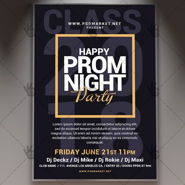 Prom Night Party Flyer - PSD Template | PSDmarket