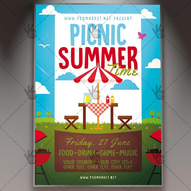 Download Summer Picnic Flyer - PSD Template | PSDmarket