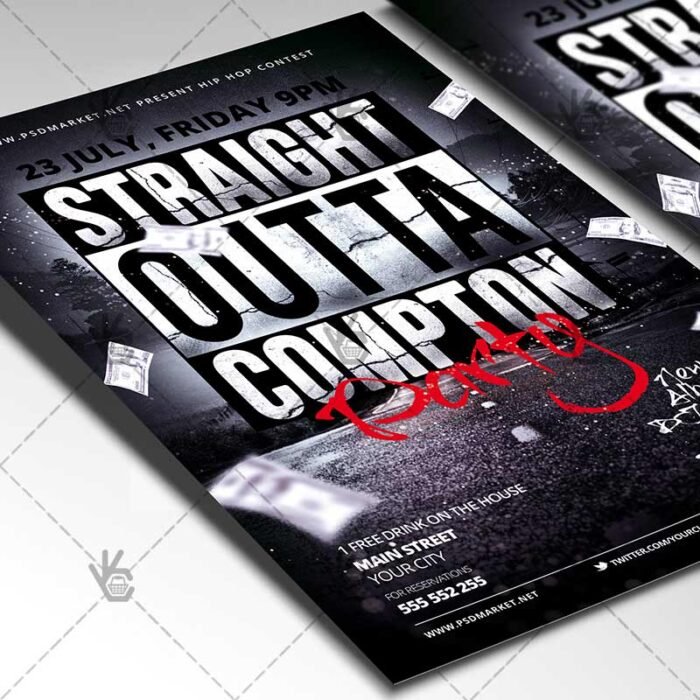 Straight Outta Compton Flyer - PSD Template - PSDmarket