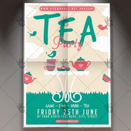 Download Tea Party Flyer - PSD Template | PSDmarket