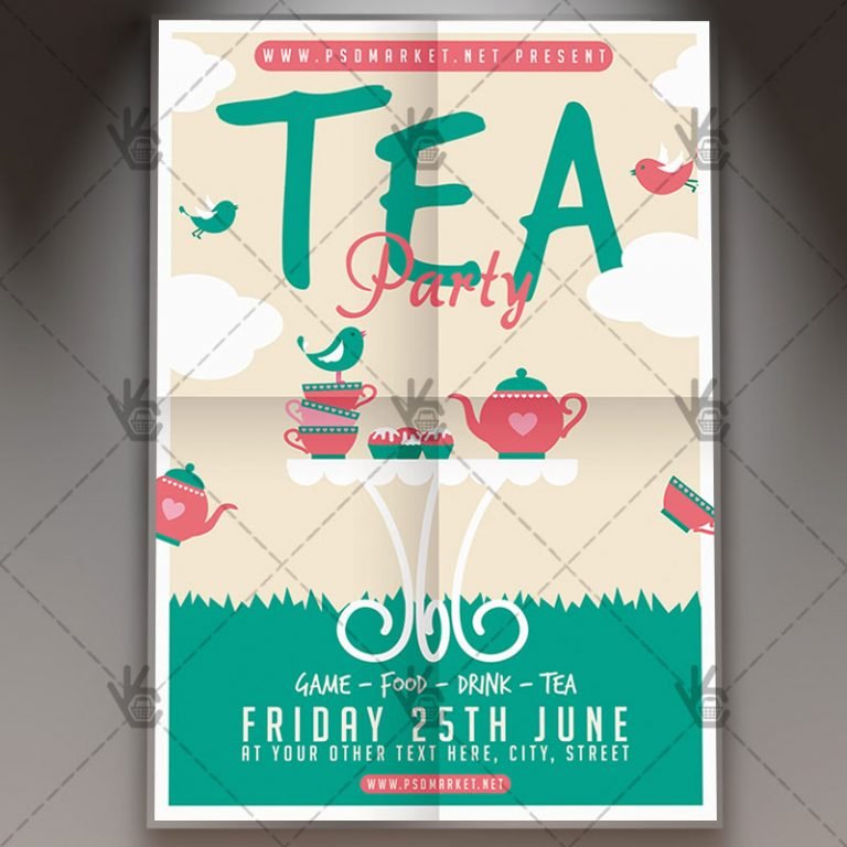 Download Tea Party Flyer - PSD Template | PSDmarket