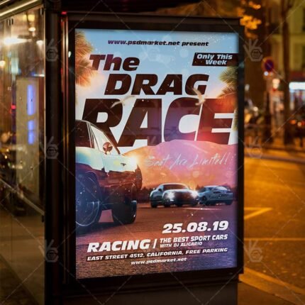 Drag Race Flyer - PSD Template - PSDmarket