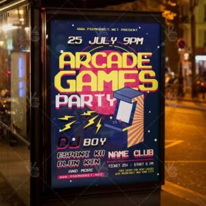 Arcade Game Flyer - PSD Template - PSDmarket