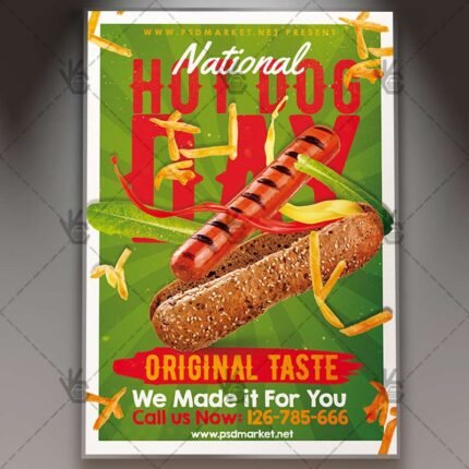 National Hot Dog Day Flyer - PSD Template | PSDmarket