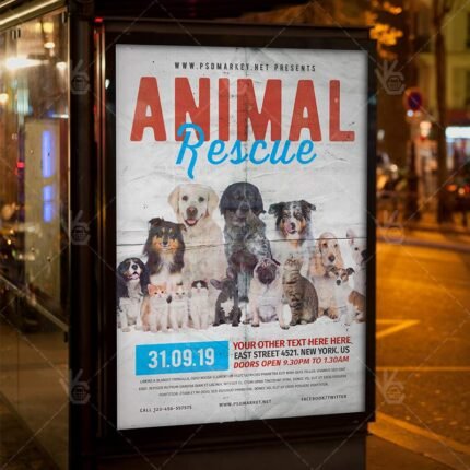 Animal Rescue Flyer - PSD Template - PSDmarket