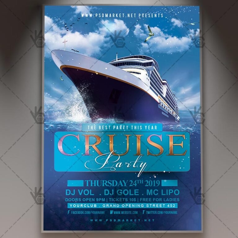 Cruise Party Night Flyer - PSD Template - PSDmarket