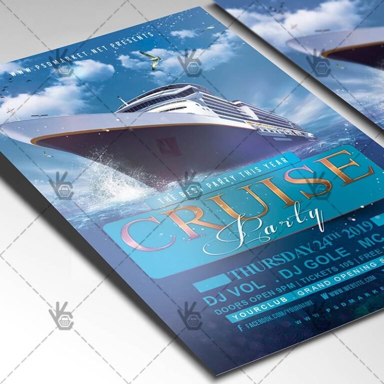 Cruise Party Night Flyer - PSD Template - PSDmarket