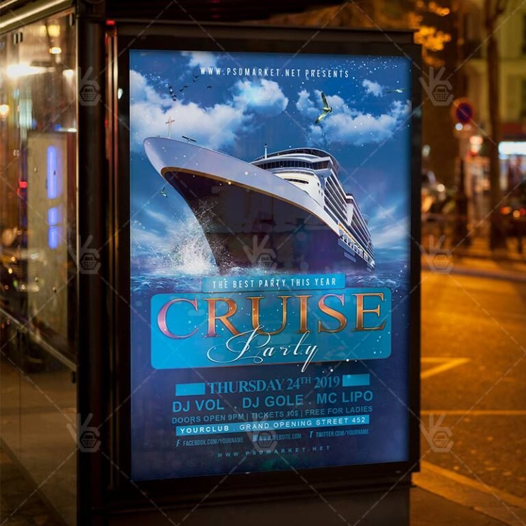 Cruise Party Night Flyer - PSD Template - PSDmarket