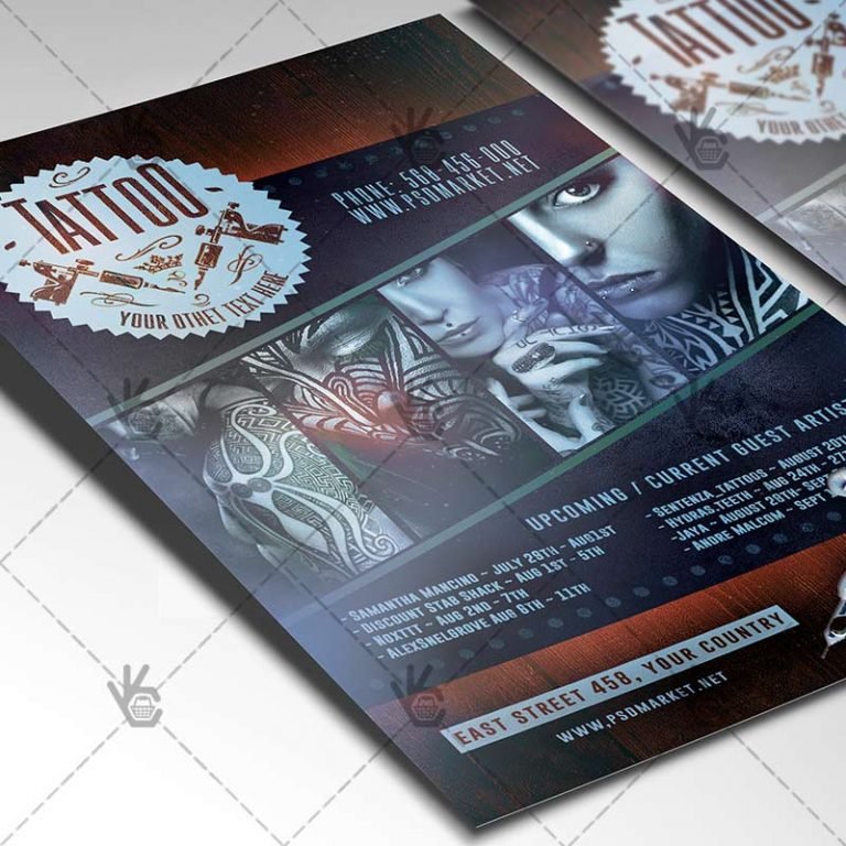Download Tattoo Studio PSD Template Flyer | PSDmarket