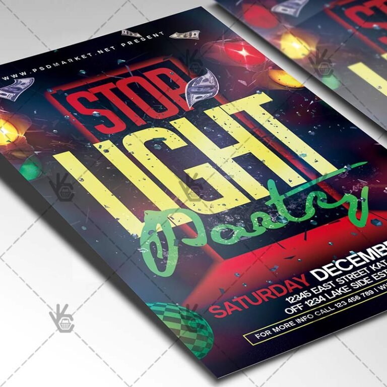 Stop Light Party Flyer - PSD Template - PSDmarket