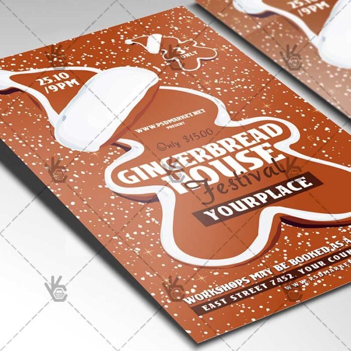 Download Gingerbread House Festival Flyer - PSD Template | PSDmarket
