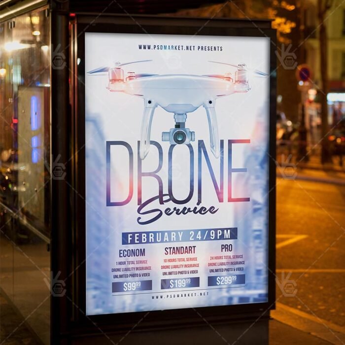 Download Drone Flyer - PSD Template | PSDmarket