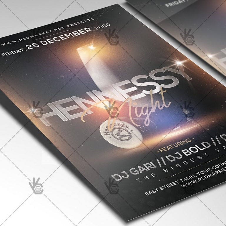 Download Hennessy Party Flyer - PSD Template | PSDmarket
