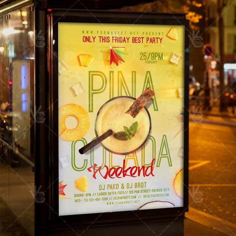 Download Pina Colada Flyer - PSD Template | PSDmarket