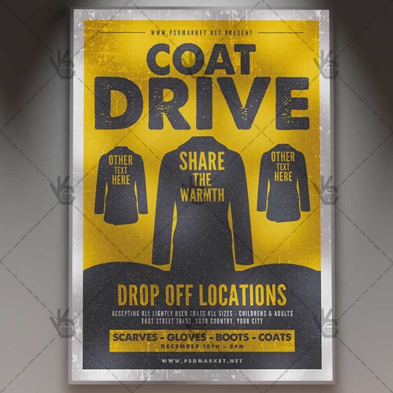 Winter Coat Drive Flyer - PSD Template - PSDmarket