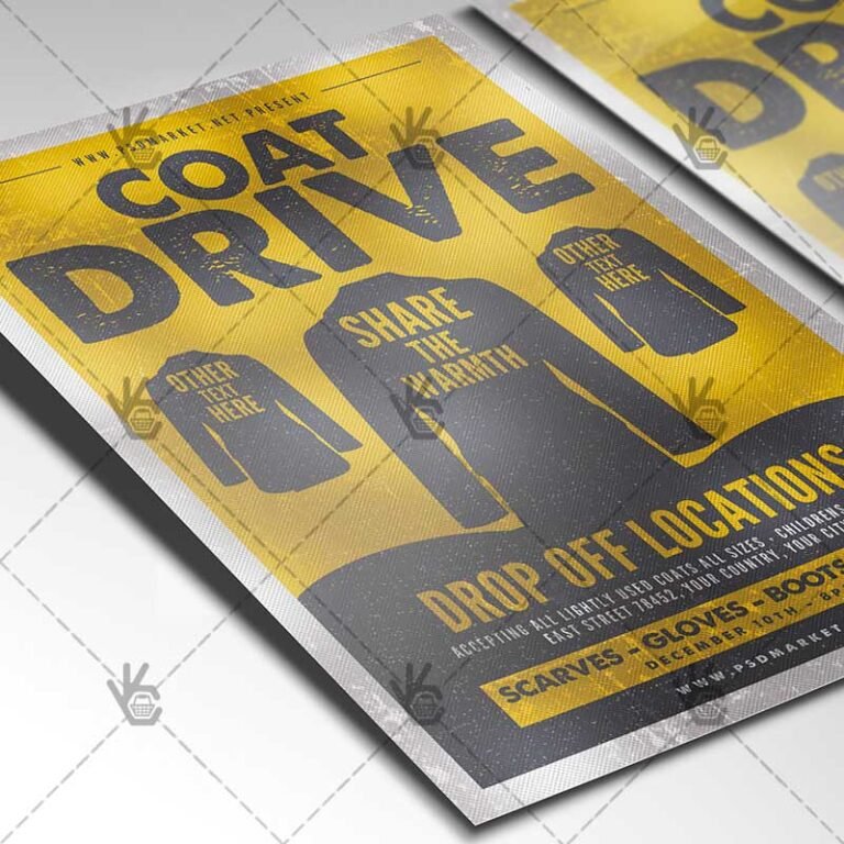 Winter Coat Drive Flyer - PSD Template - PSDmarket