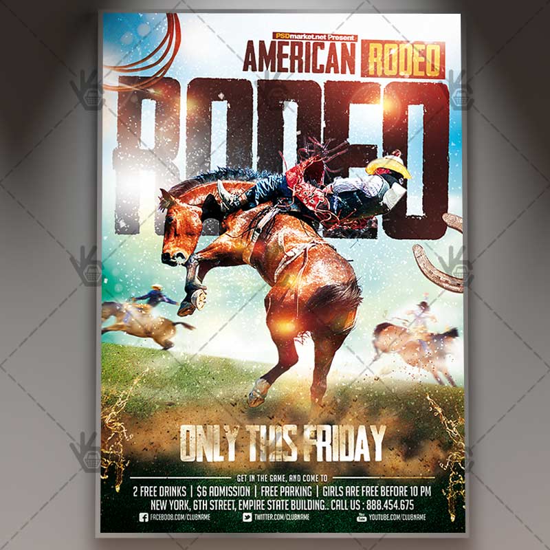 Download American Rodeo Flyer PSD Template PSDmarket