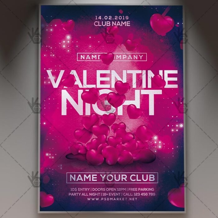 Valentine Card Printable Template Flyer PSD | PSDmarket