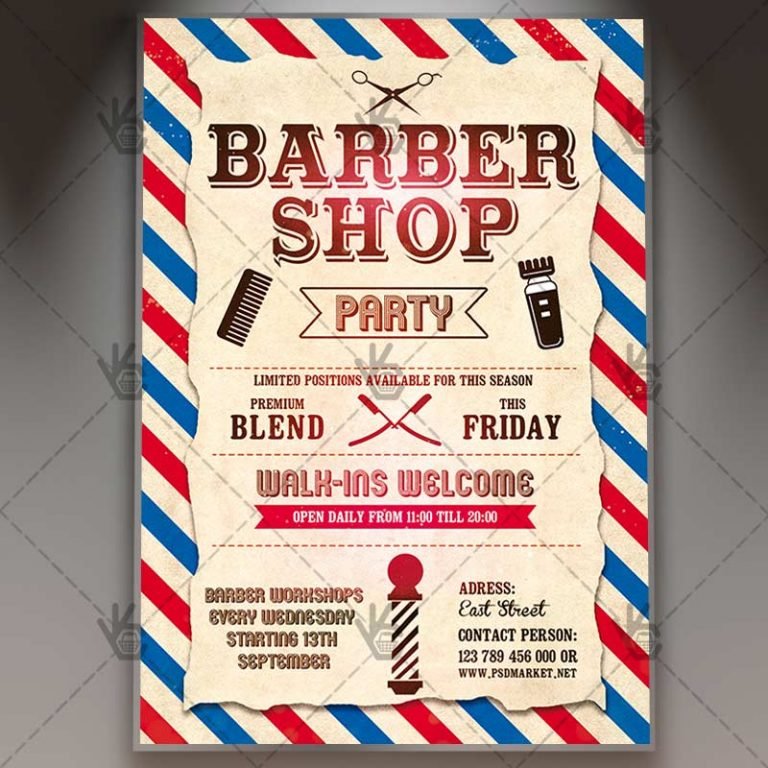 Barber Shop - Premium Flyer PSD Template | PSDmarket