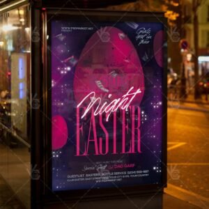 Easter Party Night Flyer - PSD Template - PSDmarket