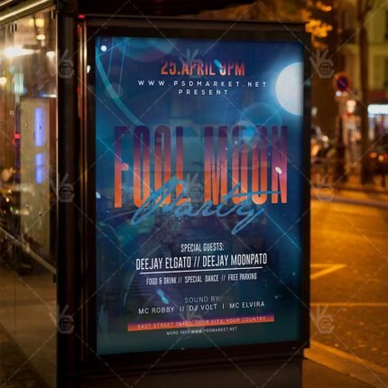 Full Moon Event Flyer - PSD Template - PSDmarket
