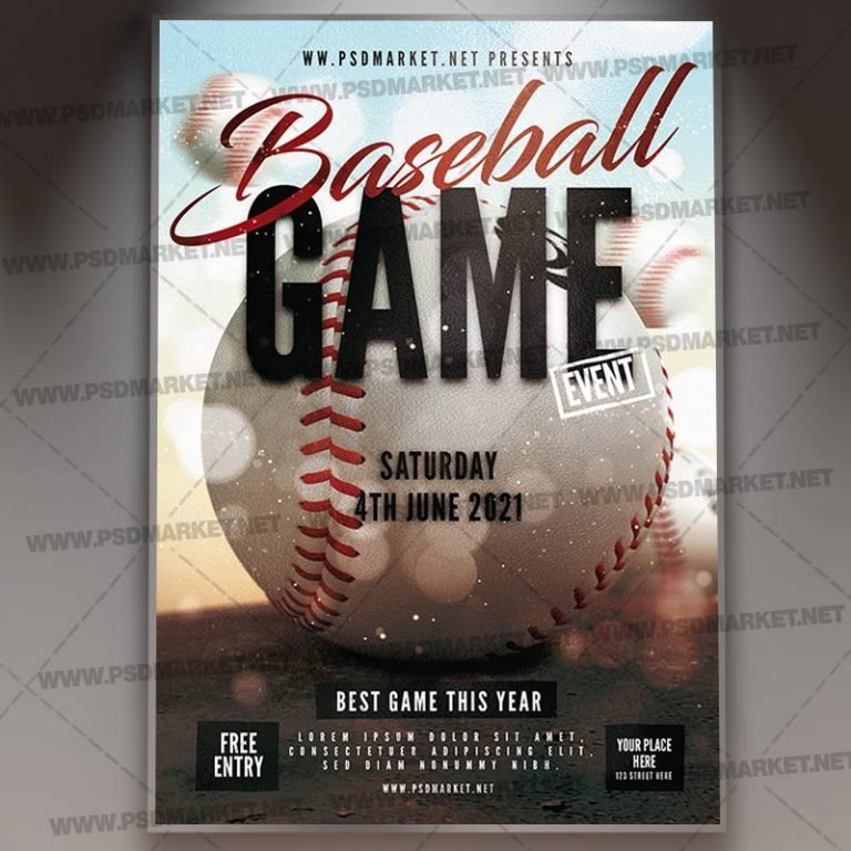 Download Baseball Game Flyer - PSD Template | PSDmarket