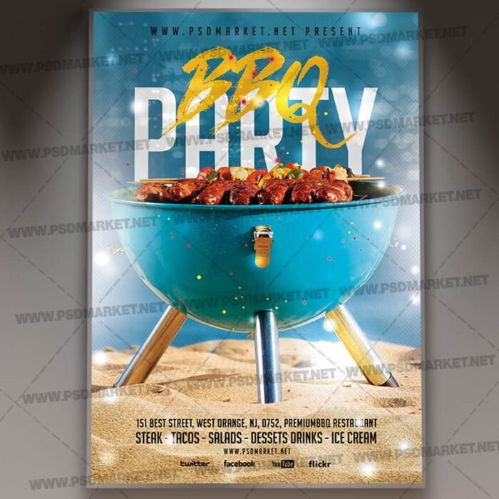 Download Barbecue Flyer - Grill PSD Template | PSDmarket